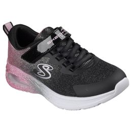 Skechers M&auml;dchen Sneaker "MICROSPEC MAX ADVANCE", Gr. 35, schwarz, Lederimitat, Glitzer, Schuhe, Klettschuh mit Glitter, Gr&ouml;ssenschablone zum Download