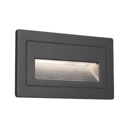 Paulmann LED Au&szlig;en-Wandleuchte &raquo;LongIP44 eckig 103x58mm 3000K 4W 30lm 230V Schwarz Aluminium&laquo; 1 Stk. Warmwei&szlig; schwarz 1, H: 6,2cm, 1 Stk.
