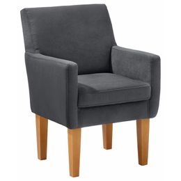 OTTO home Sessel &raquo;Fehmarn&laquo; komfortable Sitzh&ouml;he von 54 cm, in 3 verschiedenen Bezugsqualit&auml;ten grau Luxus Microfaser (Zusammensetzung: 100% Polyester)