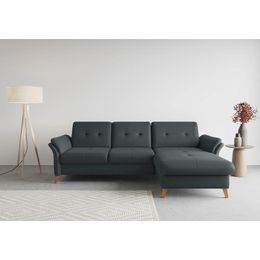 Sit & More sit&more Ecksofa &raquo;G&ouml;teborg&laquo; Sitztiefenverstellung und Federkern, wahlweise mit Bettfunktion grau B/H/T: 268cm x 90cm x 176cm, Luxus-Microfaser ALTARA 
