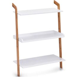 zeller Leiterregal &raquo;Bamboo&laquo; Set, 5 Stk. tlg. 3 Ablagefl&auml;chen, je 60 x 30 cm wei&szlig; MDF, Massivholz B/H/T: 60cm x 84cm x 30cm