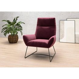 Home Affaire Sessel &raquo;Basic Relaxsessel, Design und Komfort, bequem, Breite 82cm&laquo; Extra hohe R&uuml;ckenlehne lila 100% Polyester Velours, Metallf&uuml;&szlig;e, B/H/T
