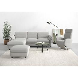 Sit & More sit&more Ecksofa &raquo;Grenoble L-Form mit Federkern&laquo; wahlweise mit Schlaffunktion, Bettkasten, Arm- und Kopfteilverstellung silber B/H/T: 251cm x 85cm x 