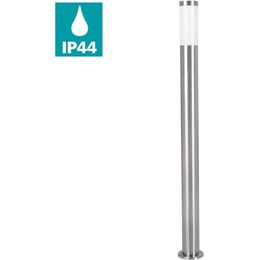 Eglo Stehlampe &raquo;HELSINKI Stehlampe, Edelstahl und Kunststoff, IP65, Au&szlig;enlampe, Lampe&laquo; E27 1 Stk. Au&szlig;enleuchte, Wegeleuchte aus Edelstahl und 
