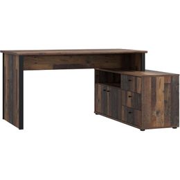 FORTE Eckschreibtisch &raquo;Tempra&laquo; viel Stauraum, Breite 151 cm braun B/H/T: 141cm x 74,9cm x 71cm