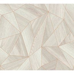 Livingwalls living walls Vliestapete &raquo;Geometrische Tapete&laquo; geometrisch grafisch Grafik Tapete Geometrisch grau Vinyl, Vlies B/L: 0,53m x 10,05m