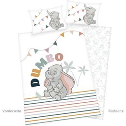 Disney Babybettw&auml;sche &raquo; ́s Dumbo&laquo; mit liebevollem Motiv bunt Flanell, Obermaterial: 100% Baumwolle B/L: 100cm x 135cm, 1 Stk., 1 Stk., Flanell, B/L: 60cm x 