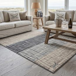 Sansibar Teppich &raquo;Heide SA-039&laquo; rechteckig 10 mm H&ouml;he modernes Design, gestreift, mit Motiv: gekreuzte S&auml;bel, Wohnzimmer Polypropylen B : 133cm 1 Stk., 10mm, L