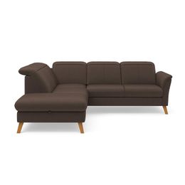 Sit & More sit&more Ecksofa &raquo;Romero L-Form&laquo; wahlweise mit oder ohne TV-Funktion, Schlaffunktion, Bettkasten braun 100% Polyester B/H/T: 250cm x 91cm x 220cm, 