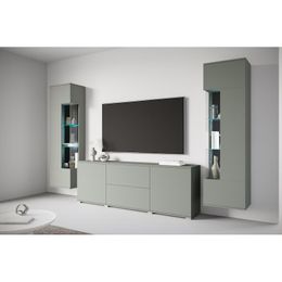 OTTO home Wohnwand &raquo;KENIA&laquo; Komplett-Set, 3 Stk. tlg. gr&uuml;n Holzwerkstoff B/H/T: 270cmcm x 161cmcm x 34cmcm