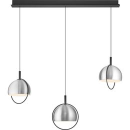 HELL h&ouml;llisch gutes Licht LED Pendelleuchte &raquo;HOOP&laquo; LED-Modul 1 Stk. Warmwei&szlig; B-Link Fernbedienung, Stufenlos h&ouml;henverstellbar silber 3, 1 Stk.