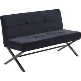 OTTO home Polsterbank &raquo;Narzisse&laquo; Esszimmerbank, Bank, Sitzbank, X-Gestell aus schwarzen Metall, pflegeleichter Samtvelours, 140 cm schwarz Polyester B