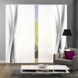 Home Wohnideen Schiebegardine &raquo;UFA&laquo; Klettband 4 Stk. tlg. HxB: 245x60, inkl. Befestigungszubeh&ouml;r grau Polyester 245cm, Klettband, 60cm
