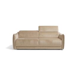 Egoitaliano Schlafsofa &raquo;FOX, Made in Italy-Designsofa mit Dauerschlaffunktion,Breite 216 cm&laquo; Bettsofa, Luxus-Microfaser mit verstellbaren Kopfst&uuml;tzen beige 100% 