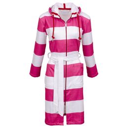 Carl Ross Damenbademantel &raquo;wash&wear&laquo; 1 Stk. RV-Kapuze pink Frottier 36/38 L: 105cm