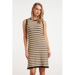 Smashed Lemon Strickkleid in Beige/ Schwarz - 66% | Gr&ouml;&szlig;e L | Damen-kleider