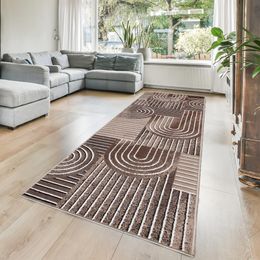 Teppich OTTO HOME, B:67cm H:8mm L:230cm, beige, Kunstfaser, Wohnzimmer, Teppiche, "Lysandra", 3D-Effekt, softer Kurzflor, pflegeleicht, leichter