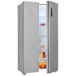 Exquisit Side-by-Side &raquo;SBS46-040E inoxlook&laquo; 177 cm hoch 90 cm breit silber Einheitsgr&ouml;&szlig;e
