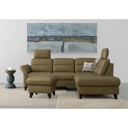 Sit & More sit&more Ecksofa &raquo;Mellum L-Form&laquo; Federkern, wahlweise mit Schlaffunktion, Stauraum und Armteilfunktion gr&uuml;n 100% Polyester B/H/T: 253cm x 87cm x 212cm