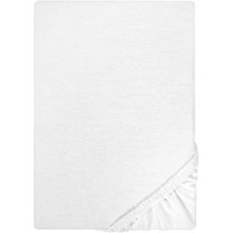 Spannbettlaken &raquo;Jersey in Gr. 90x200, 140x200 oder 180x200 cm&laquo; aus Baumwolle, f&uuml;r Matratzen bis 22 cm H&ouml;he, Bettlaken, Spannbetttuch wei&szlig; Jersey, 