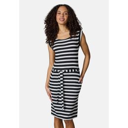 Ragwear Damen Sommerkleid "Tagg Stripes", schwarz, Gr. XXL, Material: 50% Viskose, 50% Polyester, Kleider, gestreiftes Damen Minikleid mit