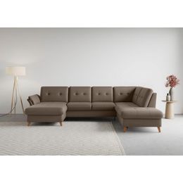 Sit & More sit&more Wohnlandschaft &raquo;G&ouml;teborg&laquo; inkl. Sitztiefenverstellung, wahlweise mit Bettfunktion & Bettkasten braun B/H/T: 327cm x 90cm x 226cm, Luxus-