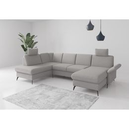OTTO home Wohnlandschaft &raquo;Rochelle&laquo; wahlweise mit Schlaffunktion, Bettkasten und Armteilverstellung grau 95% Polyester 5% Polyamid B/H/T: 314cm x 93cm