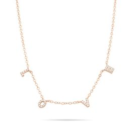 Tamaris Damen Silberkette &raquo;Schmuck Geschenk Silber 925 Halskette Love Letters&laquo; mit Zirkonia (synth.) rosa Silber 925 (Sterlingsilber), L: 45 B: 1,5mm