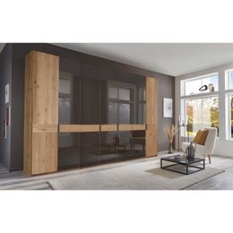 Wiemann Kleiderschrank &raquo;Cardiff&laquo; inkl. T&uuml;rd&auml;mpfung braun Floatglas, Hartfaserplatte, Holzwerkstoff, Massivholz Bianco-Eiche-Nachbildung, B/H/T: 