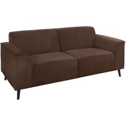 DOMO collection 2,5-Sitzer &raquo;Amora inklusive komfortablen Federkern f&uuml;r mehr Sitzkomfort&laquo; Fu&szlig;h&ouml;he passend f&uuml;r g&auml;ngige Saugroboter! braun Struktur (100%