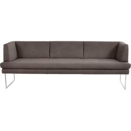 K+w Komfort & Wohnen K+W Komfort & Wohnen Polsterbank &raquo;Cube&laquo; Hammerkissenoptik, 2 Breiten, Hochkantkufe in Edelstahloptik braun B/H/T: 229cm x 82cm x 67cm, Leder CLOUD