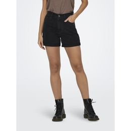 Only Damen Only Shorts &raquo;ONLVEGA HW MOM DNM SHORTS NOOS&laquo; Baumwolle, regular fit, High Waist schwarz XS (34), N-Gr