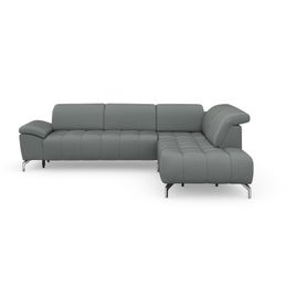 Sit & More sit&more Ecksofa &raquo;Cool L-Form&laquo; wahlweise mit Kopfteilverstellung und Vorziehsitz, motorisch grau B/H/T: 272cm x 79cm x 220cm, Chenille, Ottomane 