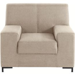 DOMO collection Sessel &raquo;Ledas kubisch und komfortabel, flache Armlehnen, eleganter Fu&szlig;,&laquo; in vielen Farben erh&auml;ltlich beige 95% Polyester, 5% Nylon 