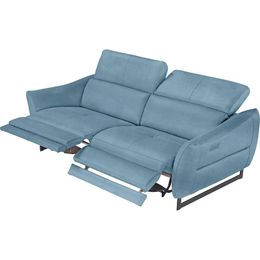 Egoitaliano 2,5-Sitzer &raquo;Dafne, elegantes Designsofa mit hohem Sitzkomfort&laquo; mit und ohne elektrischer Relaxfunktion, Kopfteile manuell verstellbar blau Luxus-