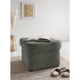 DOMO collection Hocker &raquo;Papenburg elegant und zeitlos, B/T 57/57cm&laquo; in gro&szlig;er Farbvielfalt gr&uuml;n Luxus-Microfaser (100% Polyester);Struktur ( 90% 