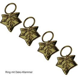 Liedeco Gardinenring &raquo;Blatt&laquo; f&uuml;r Gardinenstangen &Oslash; 16 mm grau Metall &Oslash; 1,6cm, 4 Stk.