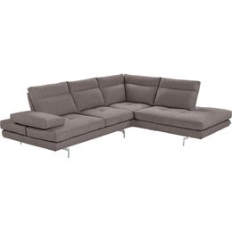 Calia italia Ecksofa &raquo;Toby Wing, B/T: 288/232 cm, Multifunktionssofa, Designsofa, L-Form&laquo; Sitztiefenverstellung und Armteilfunktion, F&uuml;&szlig;e chrom 
