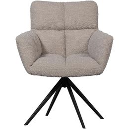 Woood Esszimmerstuhl &raquo;Vinny Boucl&eacute;-Bezug mit Drehmechanismus H 89 x B 70 x T 61 cm&laquo; () Tragkraft 100 kg, Polyurethanschaum-Polsterung, Metallgestell 