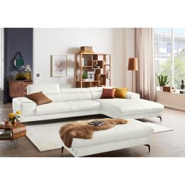 W.Schillig Ecksofa &raquo;piedroo, Designsofa mit tollem Sitzkomfort, bequem und elegant, L-Form&laquo; Kopfteilverstellung, wahlweise mit Sitztiefenverstellung, 