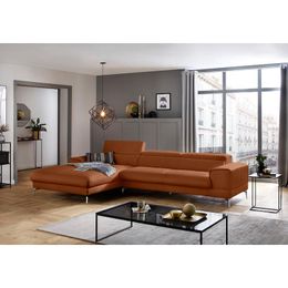 W.Schillig Ecksofa &raquo;piedroo, Designsofa mit tollem Sitzkomfort, elegant und bequem, L-Form&laquo; Kopfteilverstellung, wahlweise mit Sitztiefenverstellung, 
