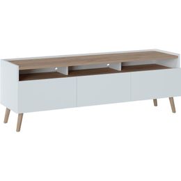 Home Affaire Lowboard &raquo;Scandi&laquo; Breite 150 cm wei&szlig; Holzwerkstoff B/H/T: 149,7cm x 51,7cm x 41,7cm, 3 Stk.