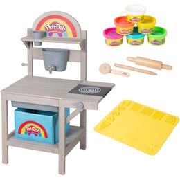 Roba Outdoor-Spielk&uuml;che &raquo;Play-Doh&laquo; inkl Knete, 3D-Kreativmatte grau Holz Einheitsgr&ouml;&szlig;e