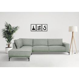 OTTO home Ecksofa &raquo;OLAND Flachgewebe L-Form, B: 289 cm, Skandi-Design&laquo; Struktur, Flachgewebe, Luxus-Microfaser, Boucle blau 100% Polyester B/H/T: 
