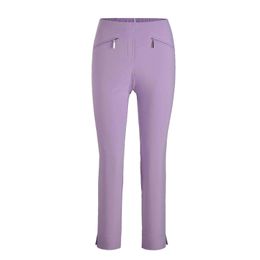 GOLDNER Damen 7/8-Hose "Kurzgr&ouml;&szlig;e Stretchhose LOUISA, dehnbar & mit Taschen", lila, Gr. 21, Obermaterial: 67% Baumwolle CO. 28% Polyamid PA. 5%
