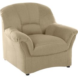 DOMO collection Sessel &raquo;Bahia zeitlos, elegant mit bequemen Armlehnen&laquo; inklusive Federkern beige Struktur (100% Polyester);Luxus-Microfaser (100% 