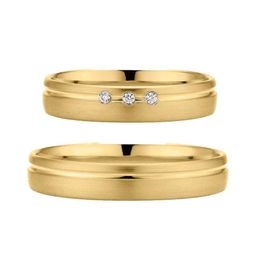 Phoenix PH&Ouml;NIX Damen Trauring "Schmuck Partnerring Ehering Verlobungsring Freundschaftsring", 65, 0,03 SI = kleine Einschl&uuml;sse mit Brillant, Silber 925