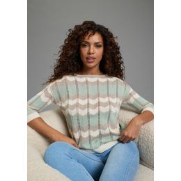 Laura Scott Damen Strickpullover, bunt, Gr. 48, Feinstrick, Obermaterial: 50% Baumwolle, 50% Polyacryl, Pullover, leichter &Uuml;bergangspullover mit