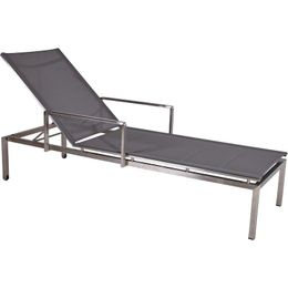Garden Pleasure Gartenliege &raquo;Liege Set &raquo;SIENNA&laquo;&laquo; Edelstahl, verstellbare R&uuml;ckenlehne, L: 200 cm grau Obermaterial: 70% PVC, 30% Polyester Einheitsgr&ouml;&szlig;e