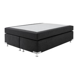 Westfalia Schlafkomfort Boxspringbett &raquo;Holland&laquo; ohne Kopfteil, frei im Raum stellbar schwarz Microvelours (100% Polyester) Microvelours Ohne Topper, Liegefl&auml;che B/L: 140cm x 